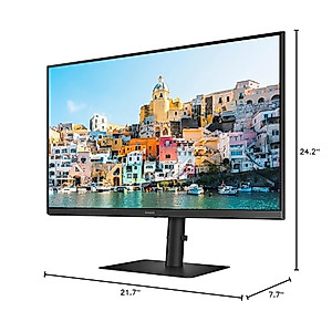 SAMSUNG S40A Series 27-Inch FHD 1080p Computer Monitor, 75Hz, IPS Panel, HDMI, DisplayPort, USB-C, Height Adjustable Stand, 3 Yr WRNTY (LS27A400UJNXZA),Black