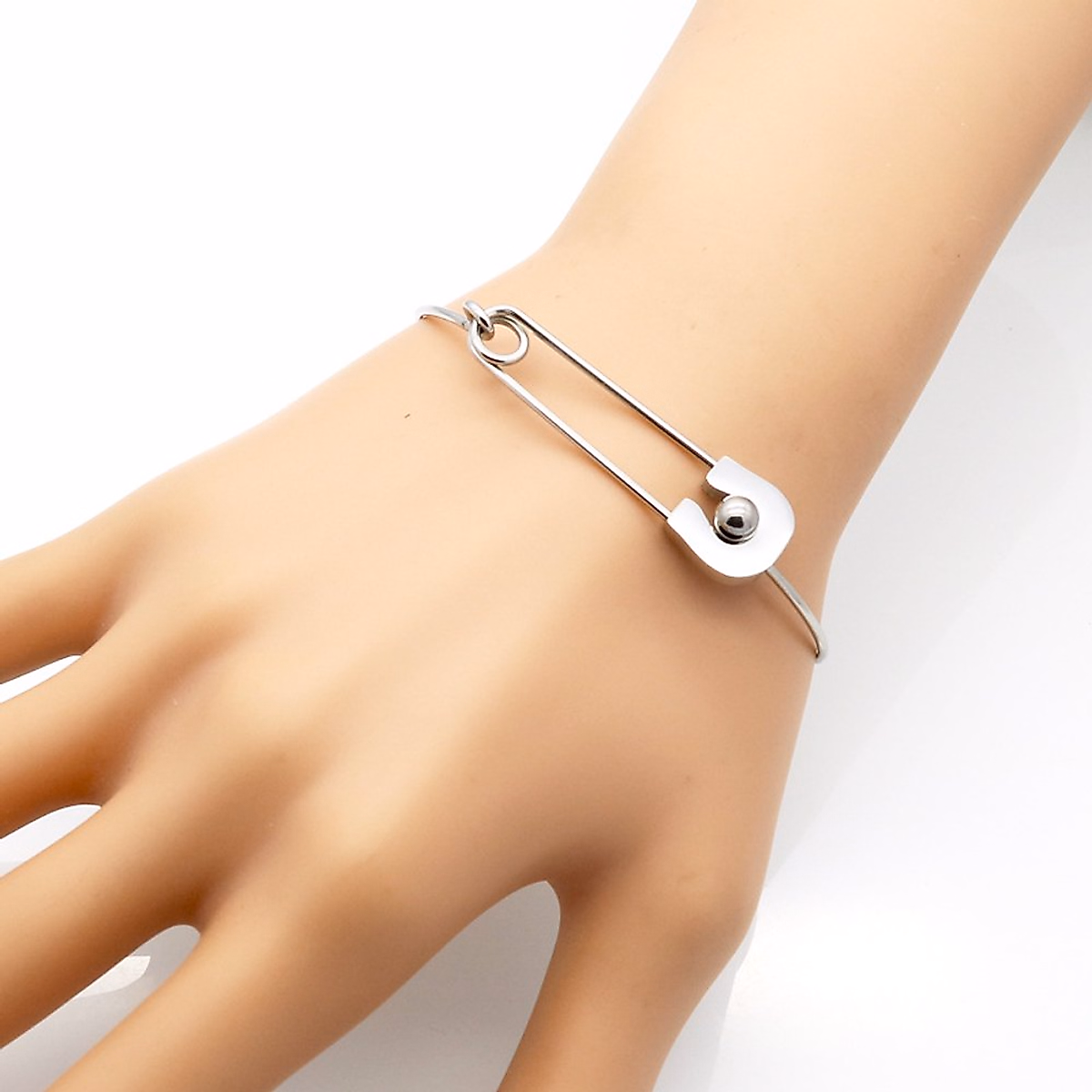 AOCHEE Fashion Safety Pin Hook Bangle Bracelet Classic 3 Colors Simple Love Bracelet