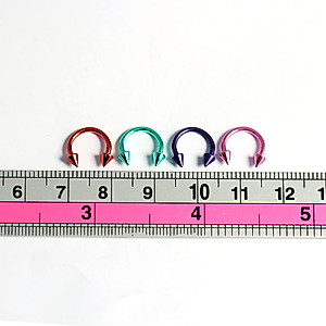 AtoZ Piercing Colorful Red Neon Anodized 16 Gauge - 8MM Length 316L Surgical Steel CBB with Cone Body Jewelry