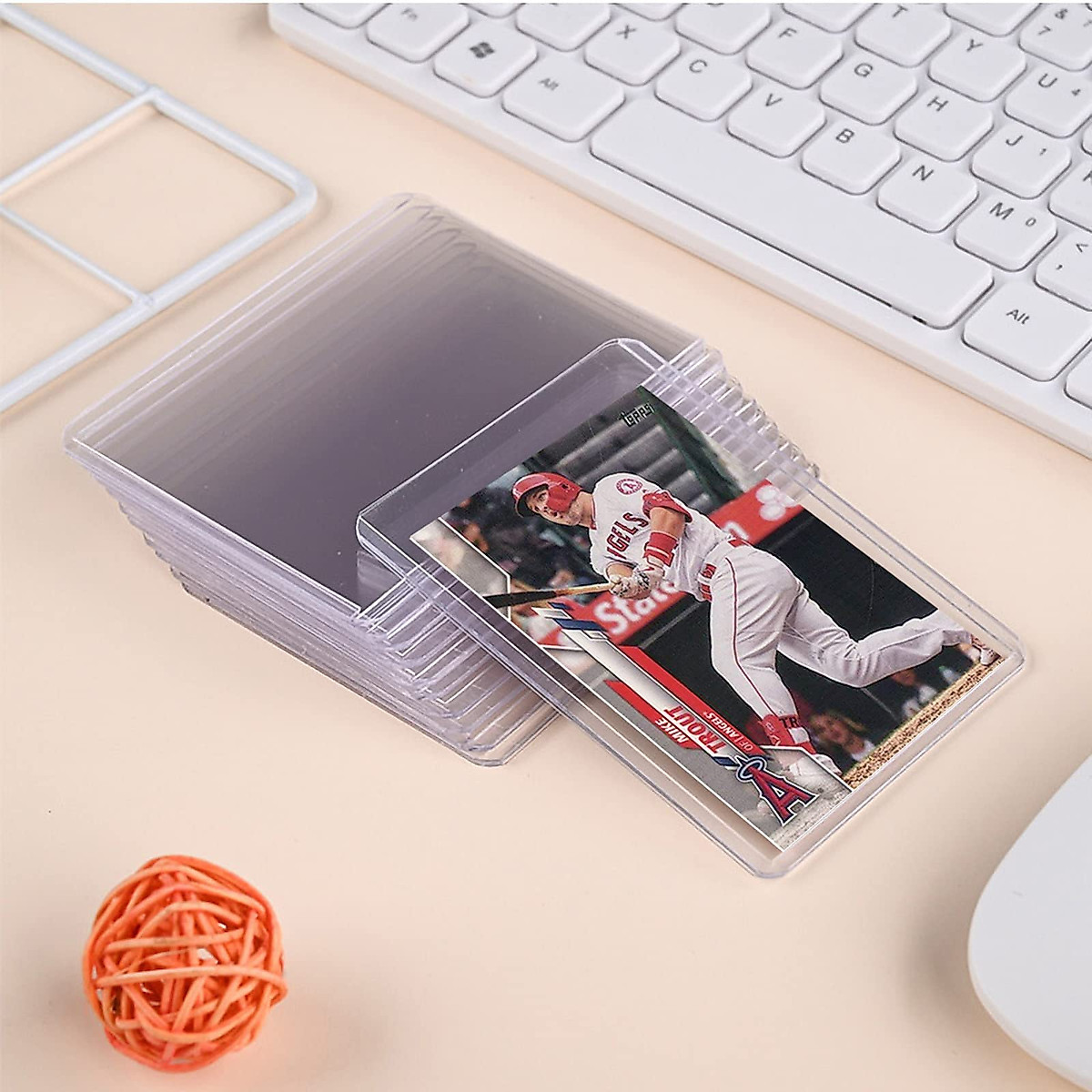 Top Loaders Card Sleeves for Trading Card,Toploader Card Protectors Hard Plastic, Trading Card Sleeves Holder Fit for Baseball Card, Sports Cards (50 Pcs)