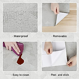 Wallercity Light Grey Grasscloth Peel and Stick Wallpaper Removable Fabric Grass Cloth Wallpaper Self Adhesive Textured Gray Linen Contact Paper for Cabinets Waterproof Drawers Liners Vinyl Paper Film