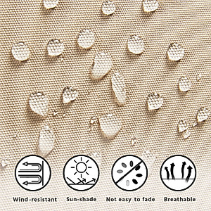 Yaheetech 8 × 7 Ft Manual Retractable Patio Awning, Sun Shade Awning with Manual Crank Handle, Window Door Shelter Awning with Aluminum Frame for Patio/Balcony/Yard, 280g/m² Polyester, Beige