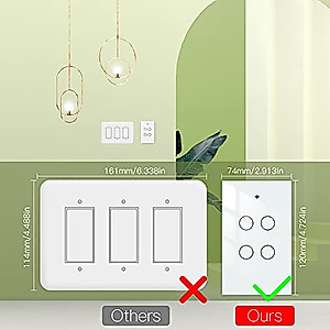 MoesGo WiFi Smart Wall Light Switch,Glass Panel, Multi-Control(3 Way), 2.4GHz Wi-Fi Touch Switches, Neutral Wire Required, Remote Control Smart Life/Tuya App, Work with Alexa, Google Home White 4 Gang