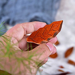 4PCS Natural Wooden Leaf Shape Wooden Chopstick Rest Japanese-Style Chopstick Stand for Home Restaurant Kitchen Table