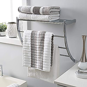 Organize It All Neu Home Curved Towel with Shelf Metallic 1747W
