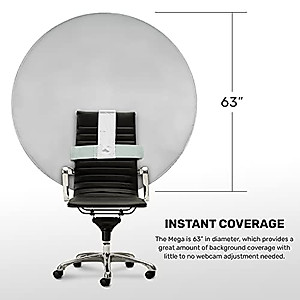 Webaround Mega 63" | Grey | Portable Collapsible Webcam Backdrop | Attaches to Any Chair | Wrinkle-Resistant Fabric | Ultra-Quick Setup and Takedown | Perfect for Zoom, Webex, Teams, etc.