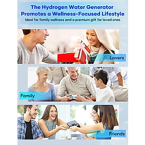 Hydrogen Water Bottle, Portable SPE PEM Technology Water Ionizer Machine, Rechargeable 3 Min Quick Electrolysis Water Bottle Generator for Home, Office, Travel, Outdoor Adventure, Daily Drinking