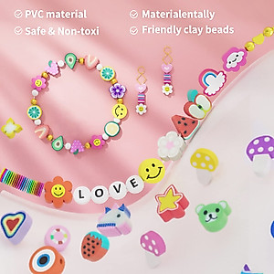 ARTDOT 1642 Pieces Clay Beads for Friendship Bracelets Making Kit, 24 Styles Jewelry Making Supplies Cute Beads Charms with Elastic String and Organizer Gifts for Teens Girls Ages 6 7 8 9 10 11 12