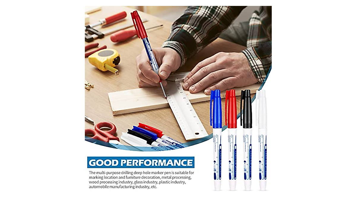 4 Pcs Deep Reach Markers for Carpentry & Construction | Waterproof ...