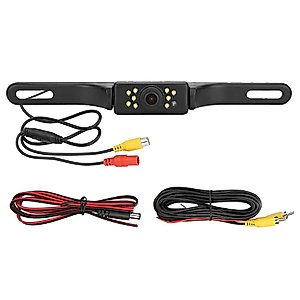 License Plate Camera, Waterproof Car 9LEDs License Plate Rear View Reverse Camera Wide Angle IP67 Waterproof Night Vison Reverse Backup Monitoring System