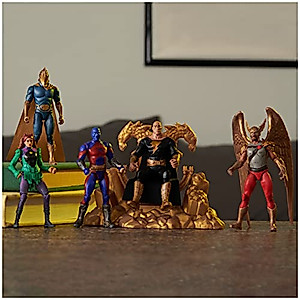 DC Comics, Black Adam and Justice Society Set, 4-inch Black Adam Toy Figures and Throne, Hawkman, Dr. Fate, Atom Smasher, Cyclone, Kids Toys for Boys and Girls Ages 3 and Up (Amazon Exclusive)