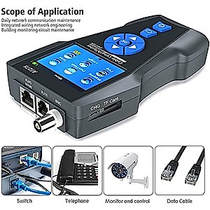 NOYAFA Network Cable Tester,AT278 TDR Multi-functional LCD Tracker For RJ45, RJ11, BNC, Metal Cable,PING/POE NF-8601S