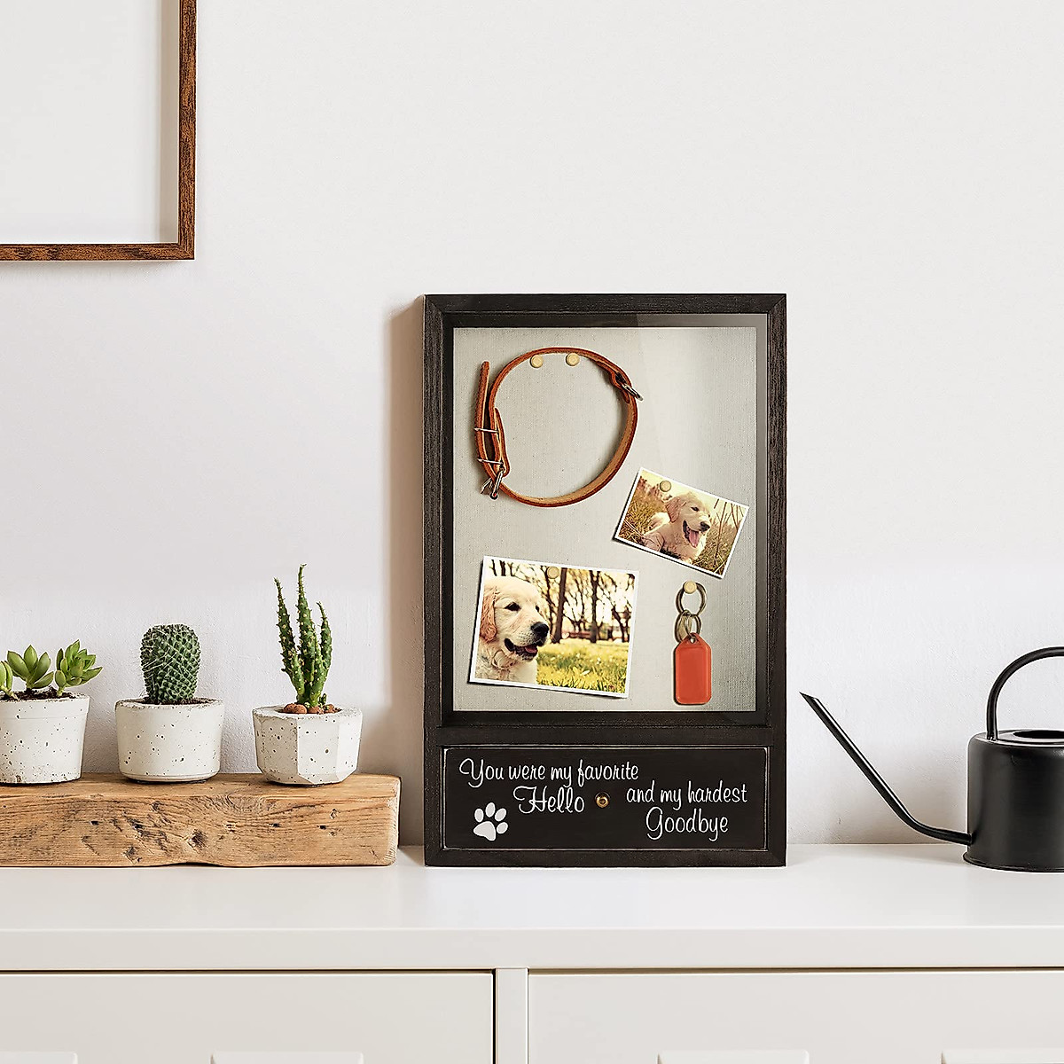 TJ.MOREE Dog Memorial Gifts - You were My Favorite Hello and My Hardest Goodbye Remembrance Picture Frame Shadow Box - Pet Sympathy Gifts for Loss of Dog