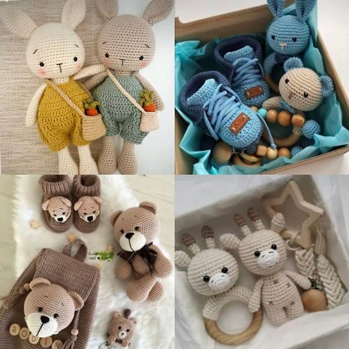 FINECE Baby Cotton, 60% Cotton 40% Acrylic Yarn, Fine (2) for Crochet and Knitting 2 x 1.76 Oz (2 x 50g) / 2 x 180 Yrds (2 x 165m), Soft Yarn, Amigurumi Yarn (2 Skeins, 3049 - Green)