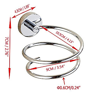 Lystin Hair Dryer Holder Hair Dryer Rack Stainless Steel Hair Care Tools Holder Wall Mount Chrome Finished for Bathroom, Bedroom, Barbershop