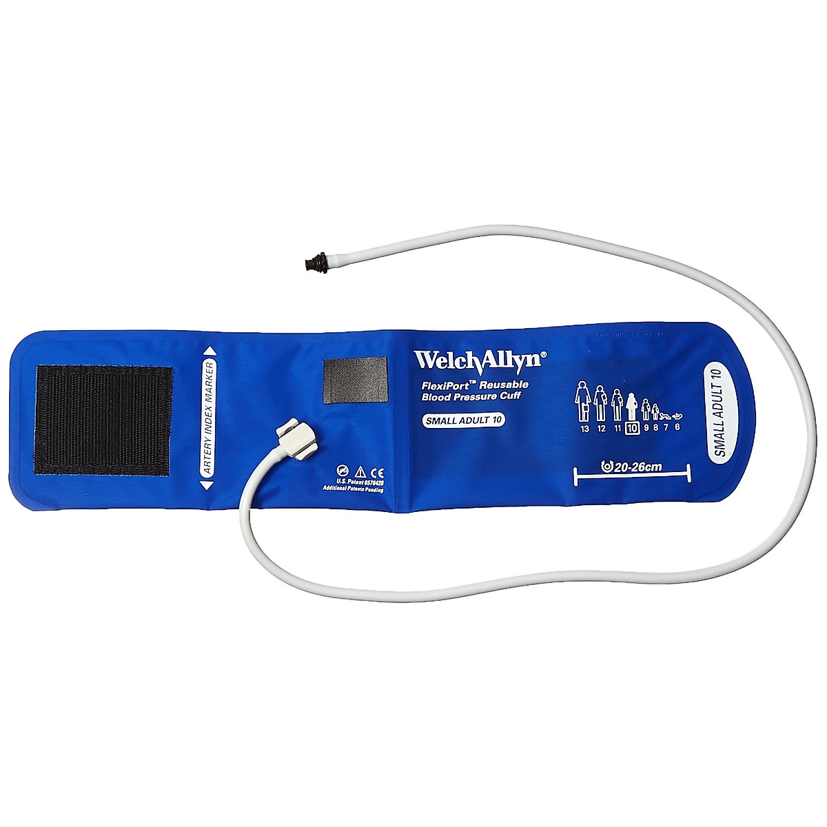 Welch Allyn REUSE-10-1TP FlexiPort Reuseable Blood Pressure Cuffs with One-Tube, Tri-Purpose Connectors, Small Adult, Size 10