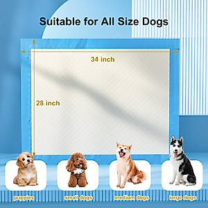 Gardner Pet Ultra Absorbent Thicker Dog Pee Pads Extra Large XL 28"x34" Leak-Proof Odor-Control Blue Puppy Training Pads Full Edge-Wrapping Pad for Dogs Dogs, Puppies, Doggie, Cats, Rabbits - 18 Ct