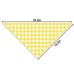 Yellow and White Buffalo Check Plaid Dog Bandana Summer Lemon Yellow Pet Puppy Collar Scarf Costume