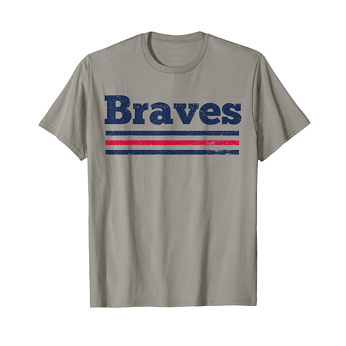 Vintage Braves Retro Three Stripe Weathered Shirt T-Shirt