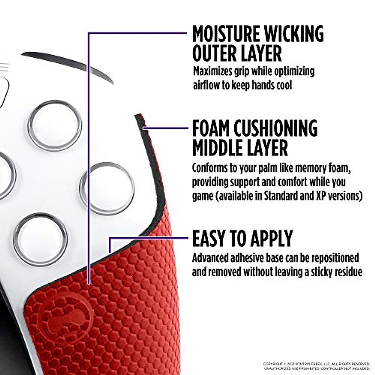 KontrolFreek FPS Freek Inferno Performance Kit for Playstation 5 Controller (PS5) | Includes Performance Thumbsticks and Performance Grips | Red