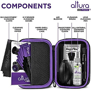 Altura Photo Professional Full Frame Sensor Cleaning Kit - Camera Cleaning Kit for FF DSLR & Mirrorless Cameras - w/Sensor Cleaning Swabs & Case, Works as Camera Lens Cleaning Kit, Sensor Cleaner