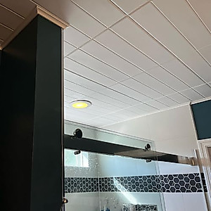 A La Maison Ceilings R104 Bead Board Foam Glue-up Ceiling Tile (256 sq. ft./Case), Pack of 96, Plain White