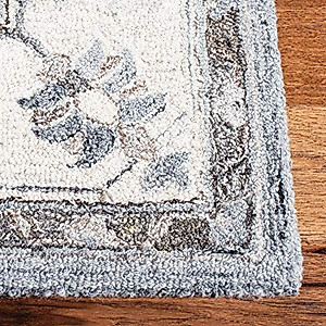 SAFAVIEH Suzani Collection 3' x 5' Grey/Ivory SZN331A Handmade Boho Premium Wool Area Rug