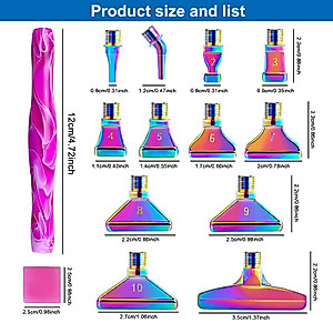 Diamond Painting Pen Accessories Tools Set,1PCS Diamond Art Pen and 12Pcs Colorful Metal Screw Thread Multi Placer Tips,Diamond Painting Drill Pens for DIY Diamond Art