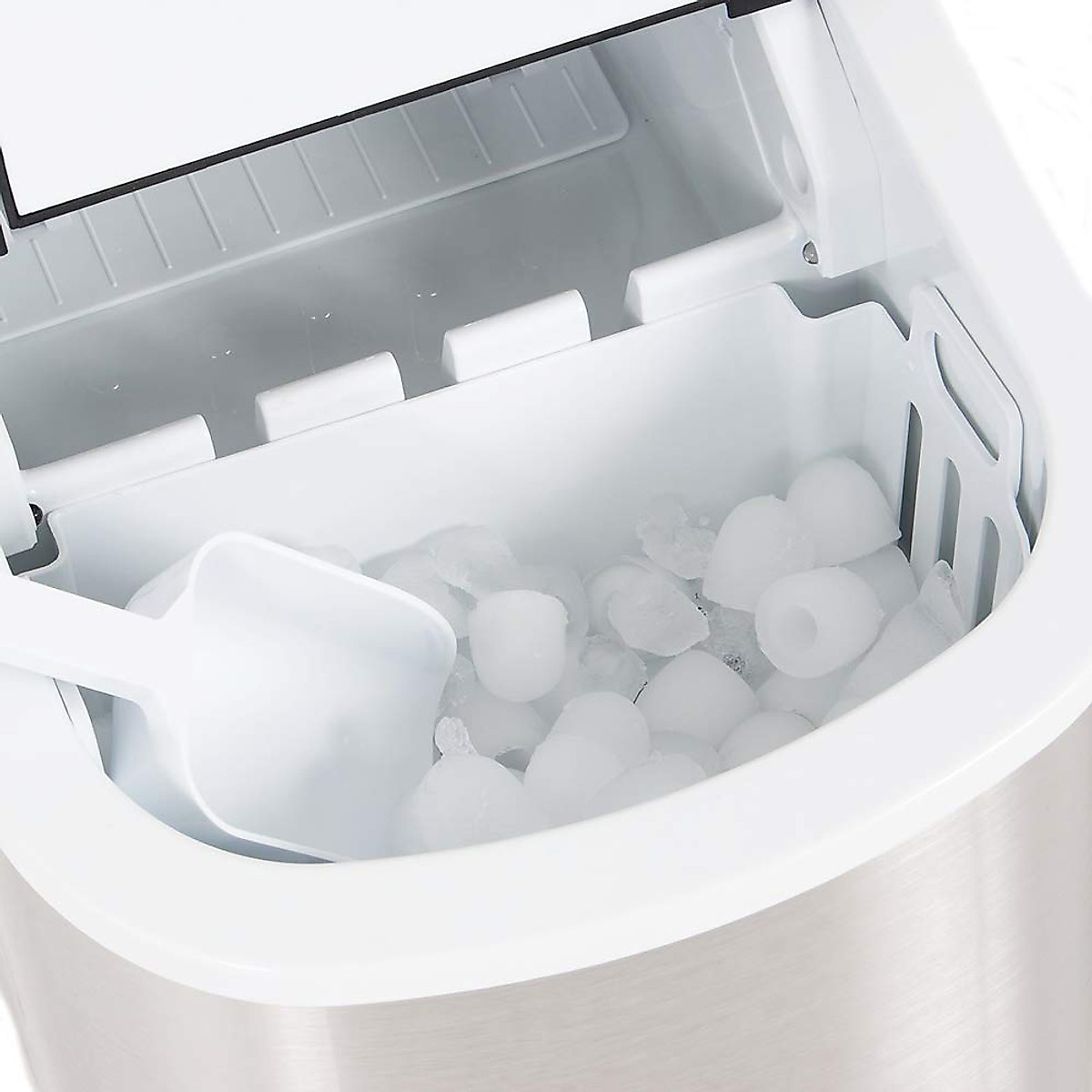 Deco Chef Stainless Steel Electric Top Load Ice Maker with The Smoothies Bible Recipe Book