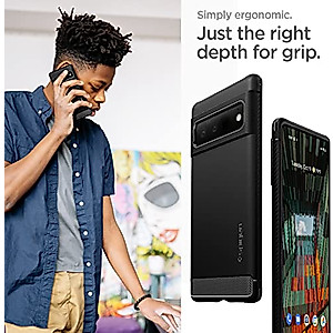 Spigen Rugged Armor Designed for Google Pixel 6 Pro Case (2021) - Matte Black