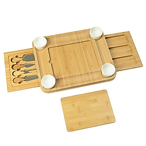 Charcuterie Boards Set Bamboo Cheese Board Unique Mothers Day Gifts for Mom House Warming Gifts New Home, Wedding Gifts for Couple, Bridal Shower Gift