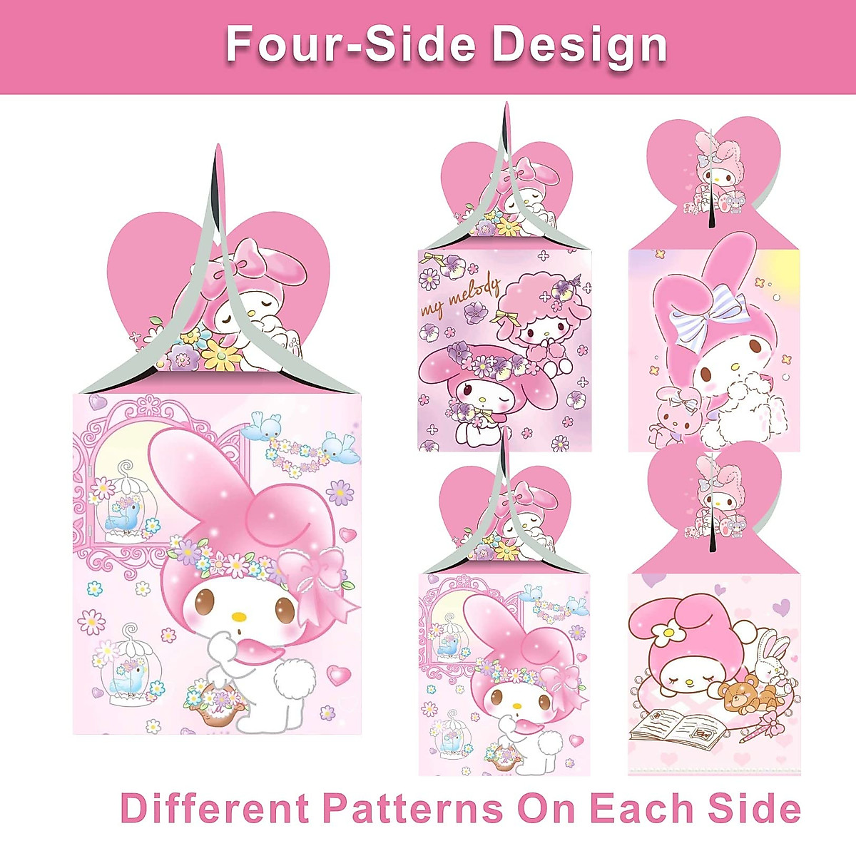 ARHAVI 12pcs My Melody Party Favor Gift Boxes, My Melody and Kuromi Birthday Party Supplies for Kids Party Decorations