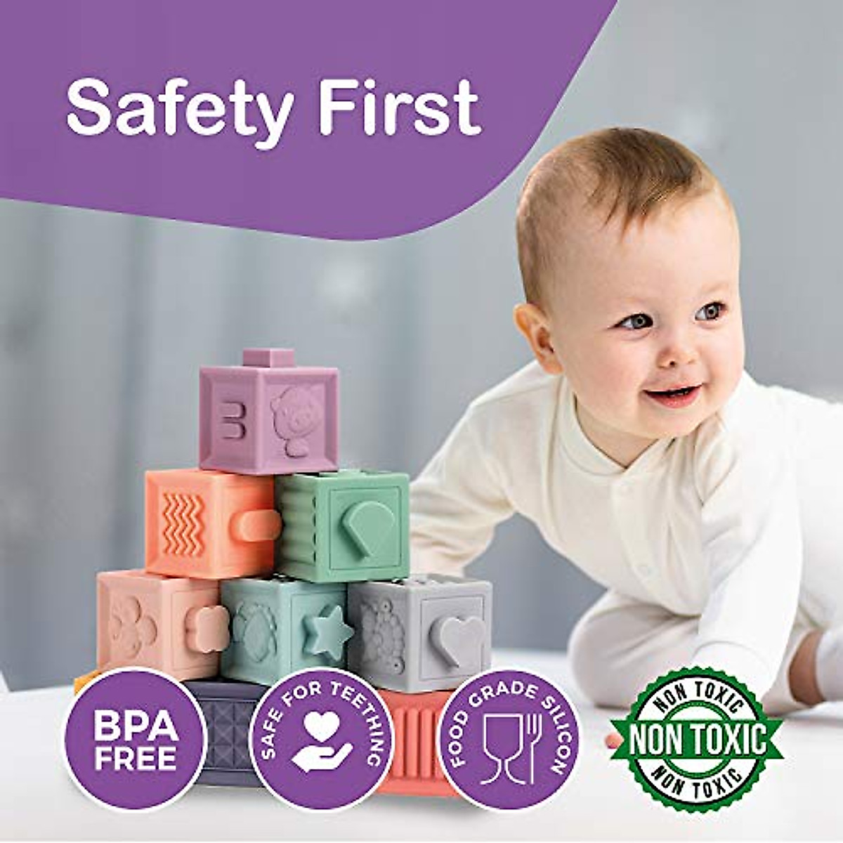 Naturals Infinity Montessori Toys for Babies | 3 in 1 Soft Baby Toys Set | Baby Toys 6 to 12 Months | Sensory Toys for Toddlers 1-3 | Toys for Babies 0-6 Months | Learning Toys