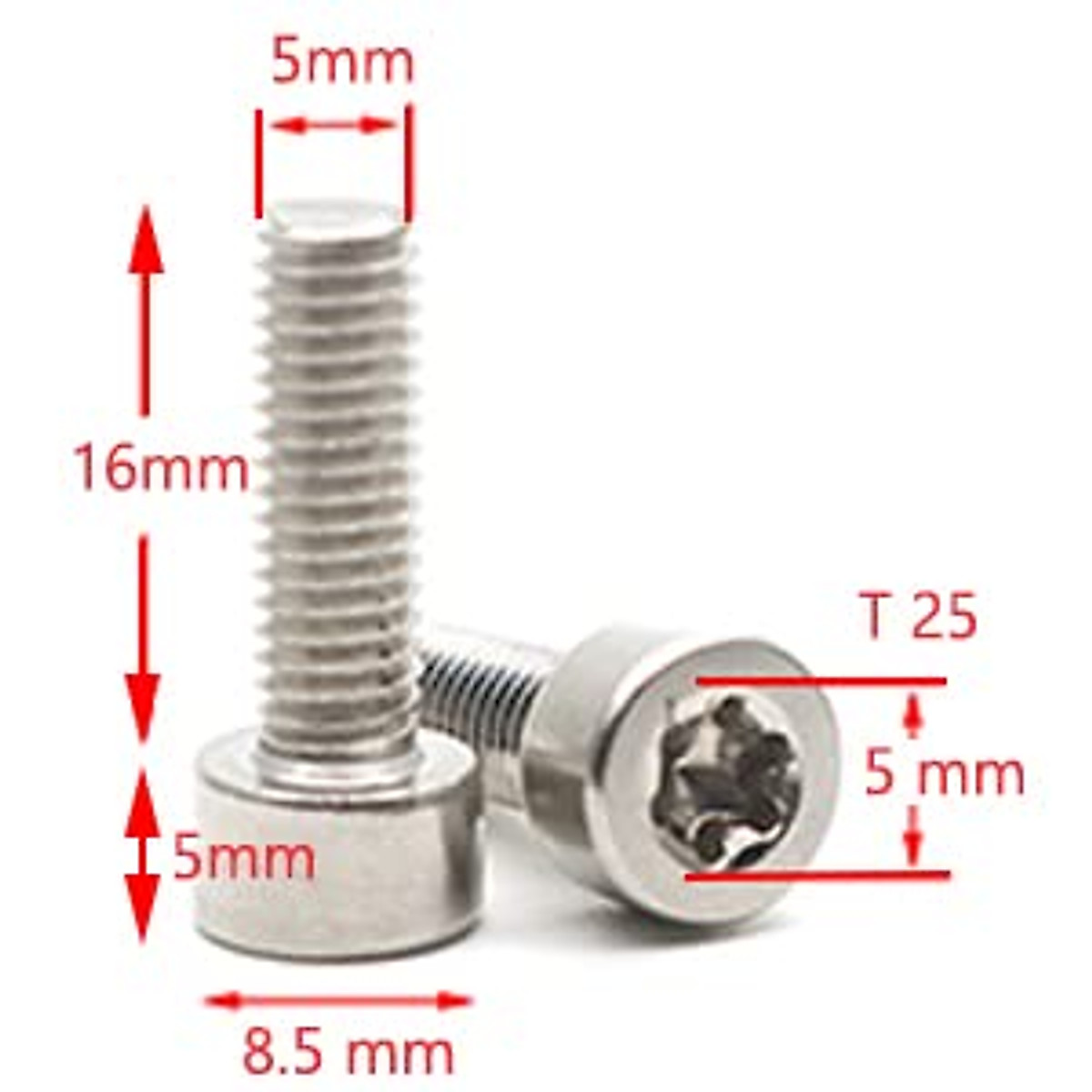 Torx Bolt Spline Screw T25 M5-0.8x16mm Replacement for Stihl String Trimmer Chainsaw Light Bar Part 9022 341 0980