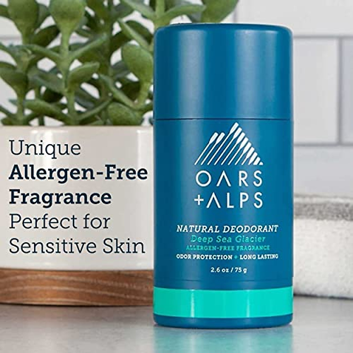 Oars + Alps Aluminum Free Deodorant for Men and Women, Dermatologist Tested and for Sensitive Skin, Travel Size, Deep Sea Glacier, 3 Pack, 2.6 Oz Each