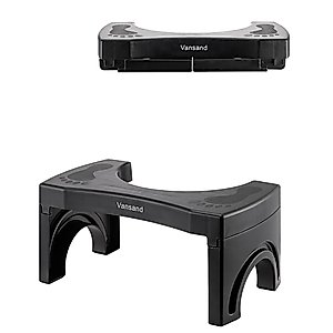 Vansand Toilet Foot Stool,Folding Toilet Stool,Squatting Toilet Potty Stool,Toilet Auxiliary Step,7.5Inch Height (Black)