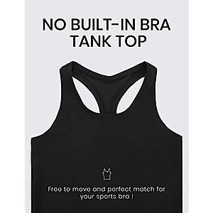 CRZ YOGA Women's Butterluxe Workout Tank Tops Racerback Tank Yoga Sleeveless Top Camisole Athletic Gym Shirt Black Large