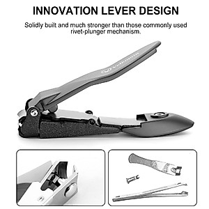 Nail Clippers for Men with Catcher, Ergonomic Design Self-Collecting Sharp Blade Durable Nail Clipper Cutters Trimmer for Men and Women, 18-month Replacement Warranty