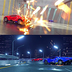 Johehe Inertia Drift Car Toy for Kids 3-6 Year Boys and Girls Model Car,2 Pack Push Go Friction Powered Vehicles Stunt Cars, Toddler Car for Kids Aged 3+ Gifts