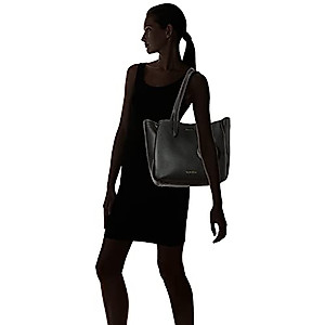 Calvin Klein Millie Novelty Tote, Black/Black