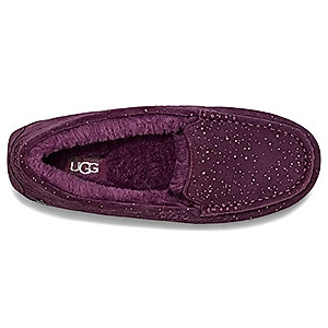 UGG Women's Ansley Metallic Spots Slipper, Pinot Noir, 5