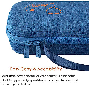 Canboc Hard Stethoscope Case Compatible with 3M Littmann Classic III, Lightweight II S.E, Cardiology IV, MDF Acoustica Stethoscope, Mesh Bag fit Medical Scissors, Oral Thermometer, Caribbean Blue