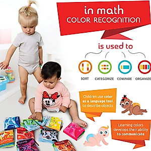 Cloth Books for Babies (Set of 9) - Color Recognition Series. Soft Books for Babies. Touch and Feel Crinkle Paper. Baby Learning Toys/Educational Toys for 3 Months to 4 Years Old