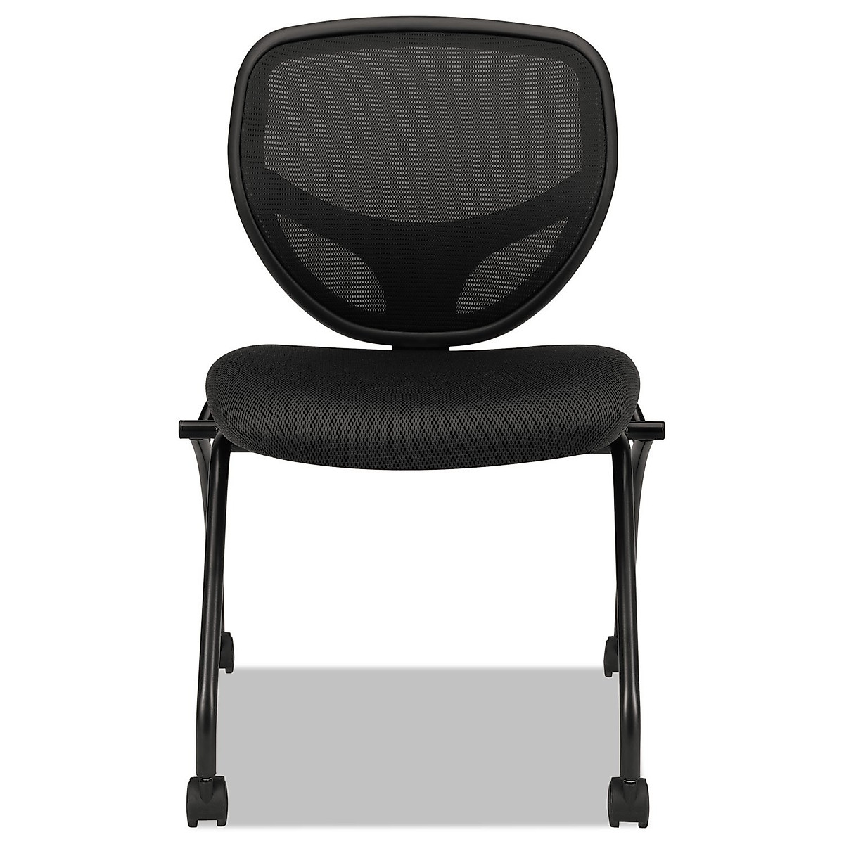 HON VL302MM10 VL302 Series Mesh Back Nesting Chair, Black, 2/Carton