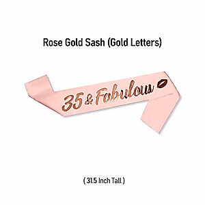 35th Birthday Party Decorations Rose Gold Supplies Big Set for Women with Happy Birthday Balloons Banner and 35 Digit Balloon for Her Including Latex and Confetti Balloons