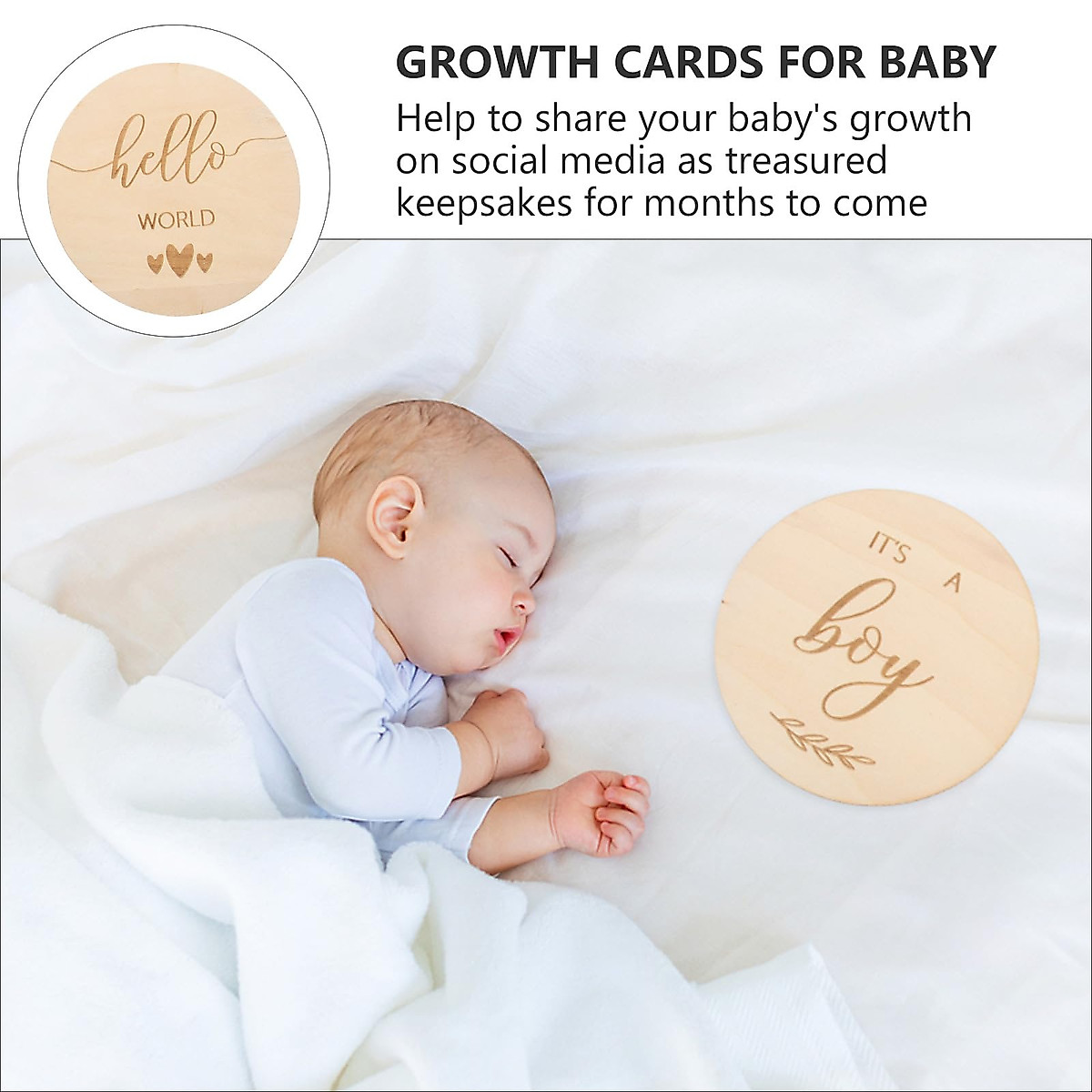 Abaodam 2Pcs Its a Boy Wooden Sign Hello World Sign Birth Announcement Wooden Sign for New Mom Hospital Photography Prop Boho Decorations