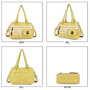 Women Multi pocket Tote Purse Bags, Crossbody Shoulder Handbags for Women, Medium Size Ladies Hobo Satchel Bags…