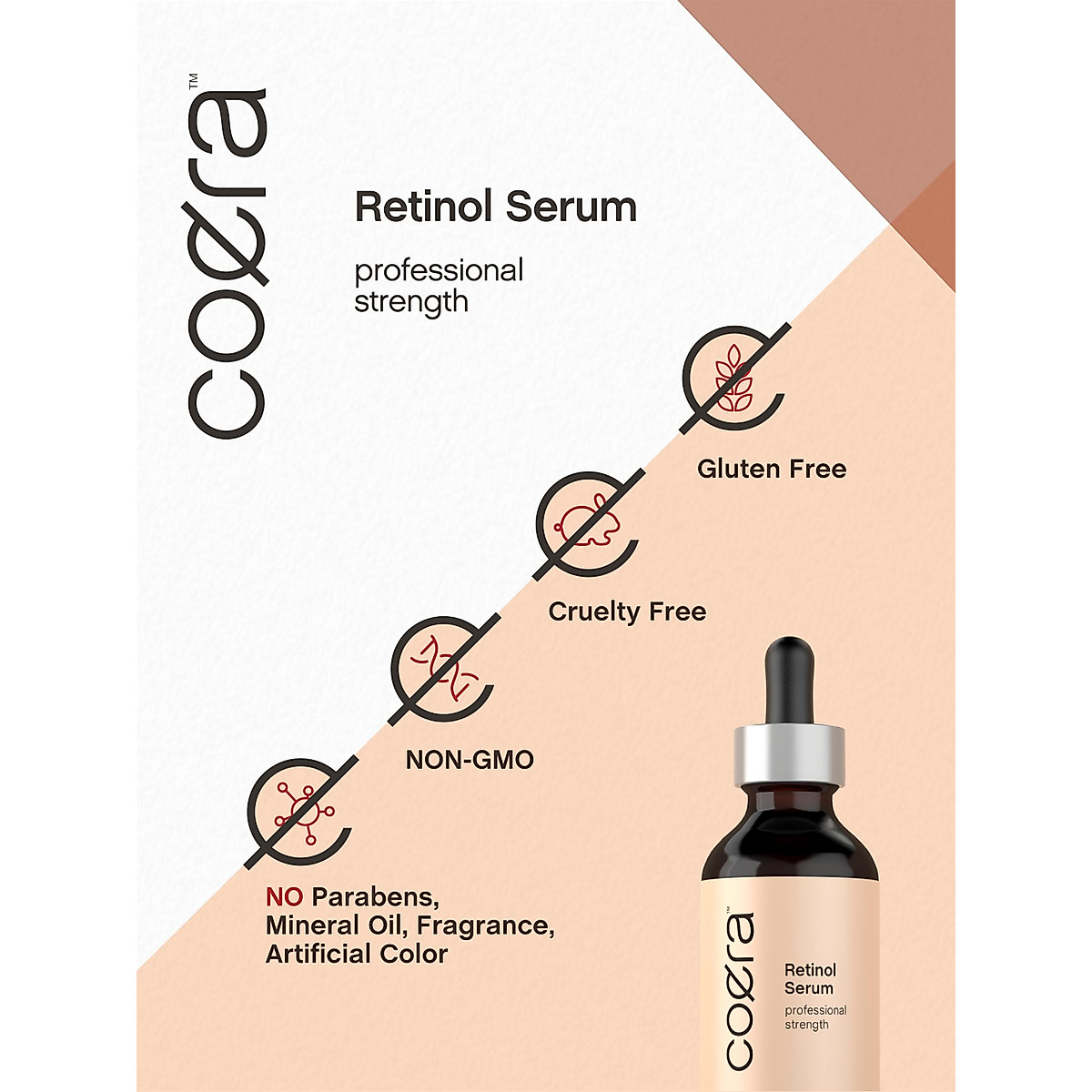 Coera Retinol Serum for Face | 2 fl oz | Professional Strength Formula | Free of Parabens & Fragrances | Packaging May Vary