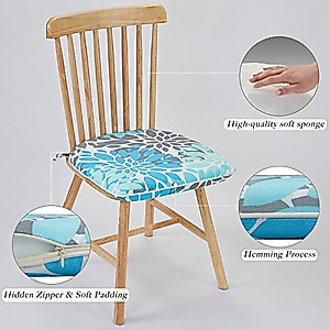 JMGBird Outdoor Chair Cushions Set of 4, Patio Cushions D16xW17 Inch with Ties, Outdoor Chair Pad for Patio Furniture