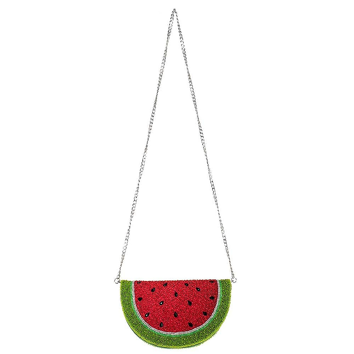 Mary Frances Summer Slice Beaded Watermelon Crossbody Clutch Handbag